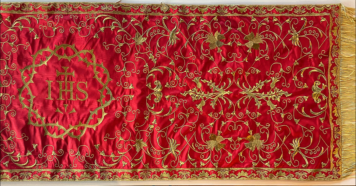 Red Humeral Veil – Sacra Domus Aurea