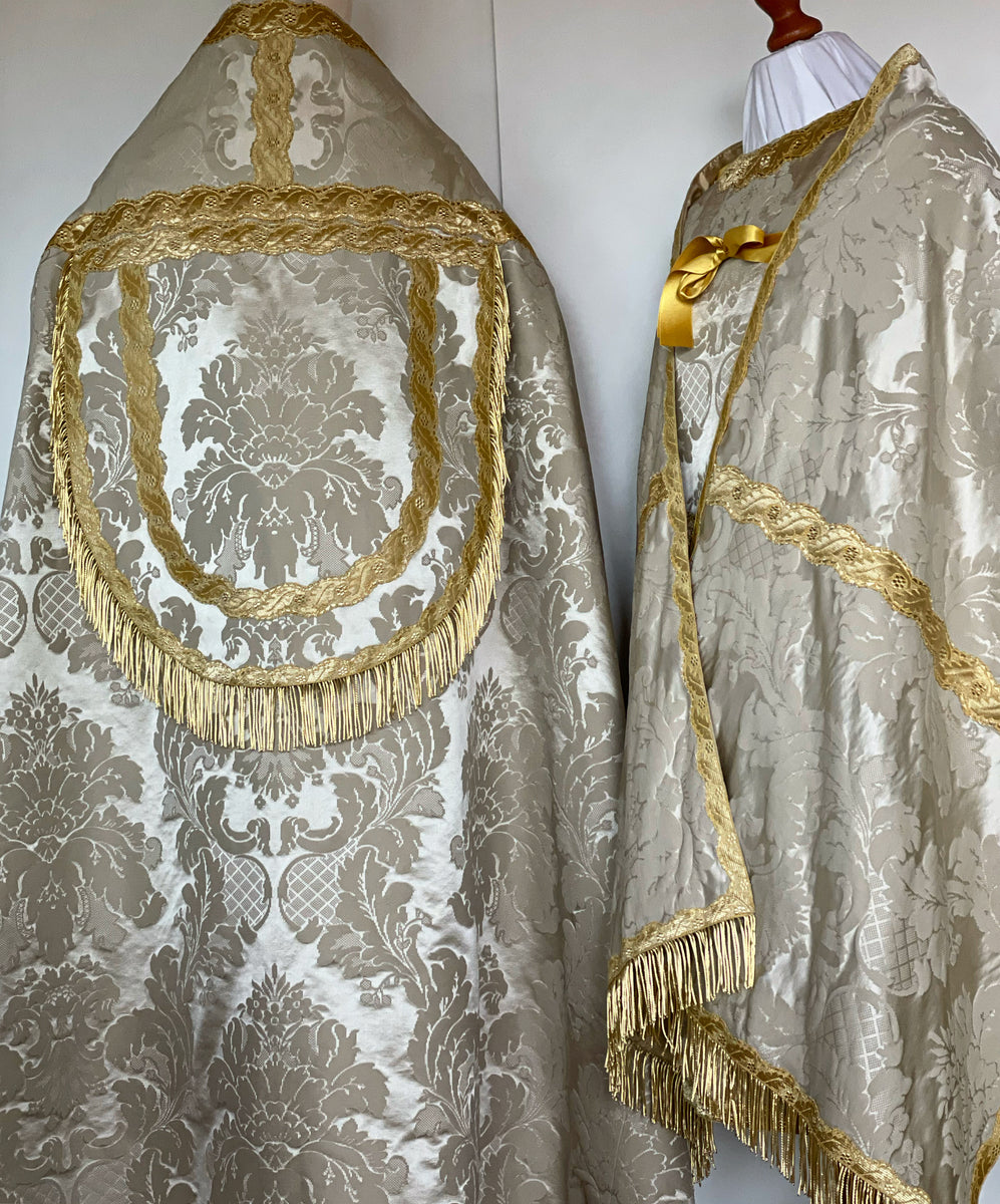 Ivory Silk Damask Humeral Veil – Sacra Domus Aurea